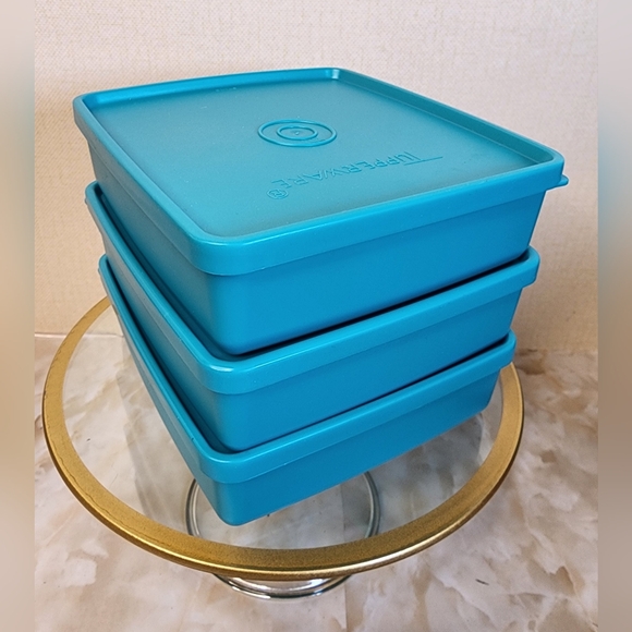 Tupperware | Kitchen | New Tupperware Blue Storage Container Set Of 3 ...